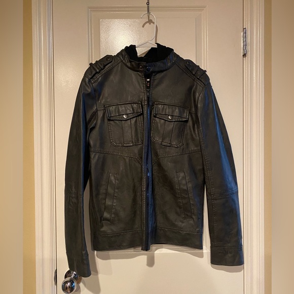 Helix | Jackets & Coats | Helix Greyblack Leather Jacket | Poshmark